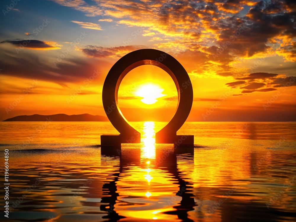 Silhouette of Omega Symbol at Sunset, Greek Letter, Mysterious ...