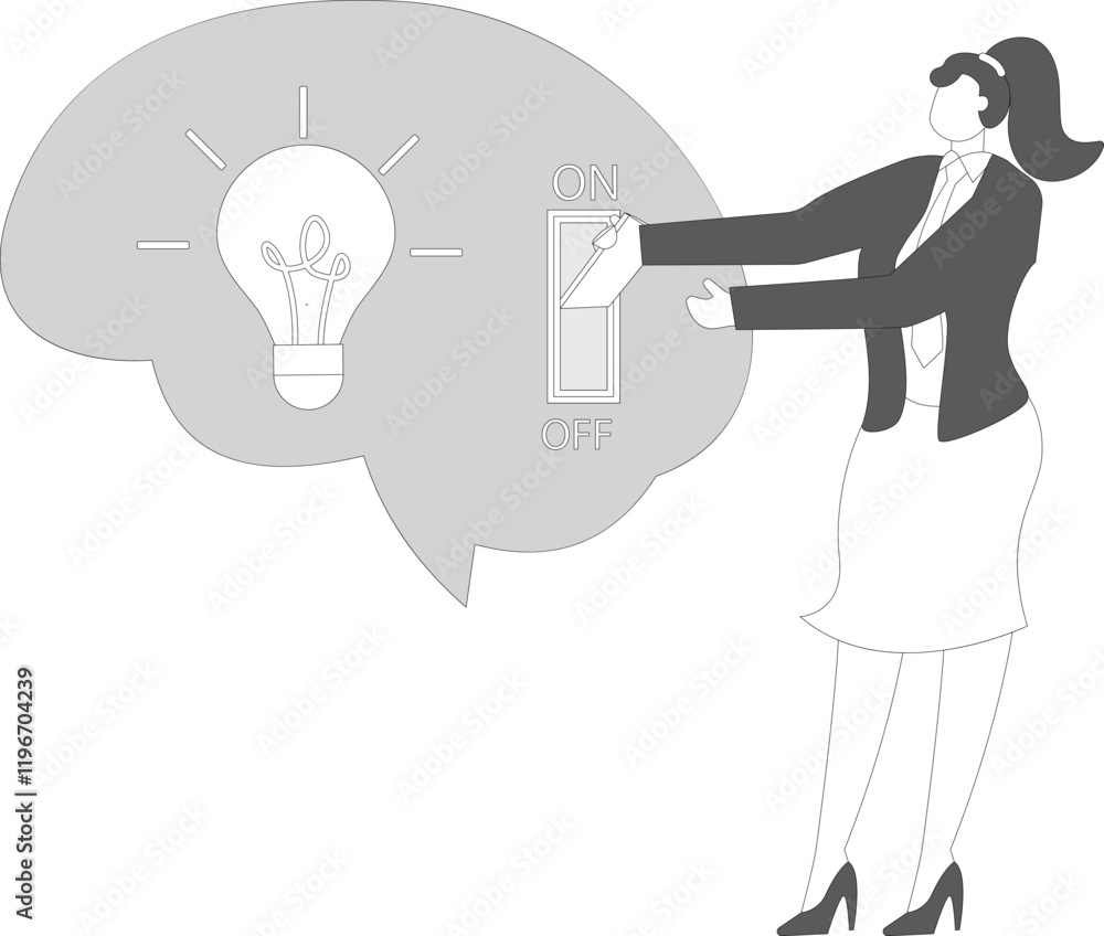 Turn on brain to think creatively, critical thinking or emotional ...