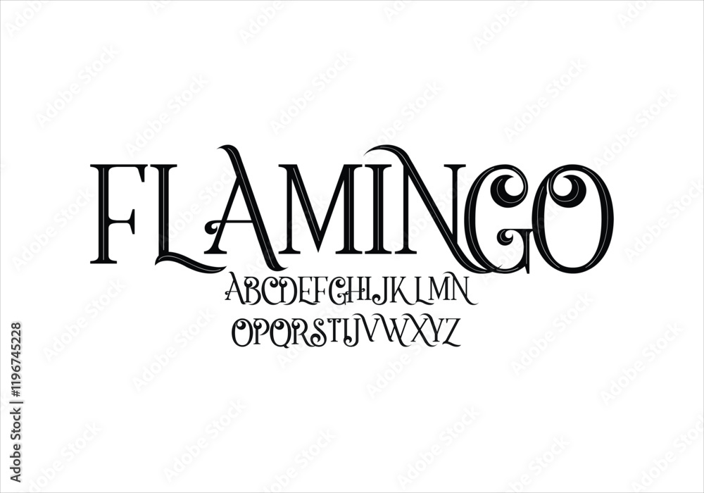 Flamingo font for logo and headline. Isolated vector typeset Stock ...