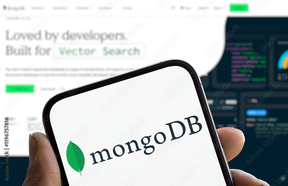 Dhaka, Bangladesh- 12 Dec 2024: mongo DB logo is displayed on ...