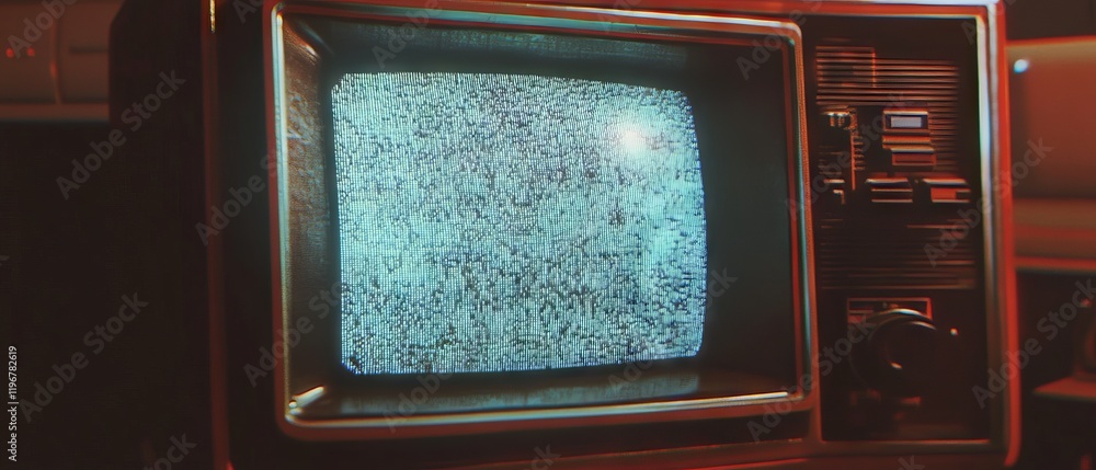 Subtle noise and grain create a vintage television effect with a ...