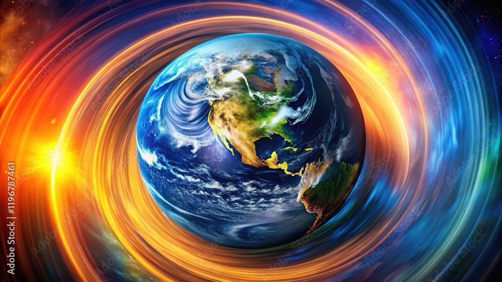 Timelapse Planet Earth Spinning Fast, Day Night Cycle, Modern Pressure ...