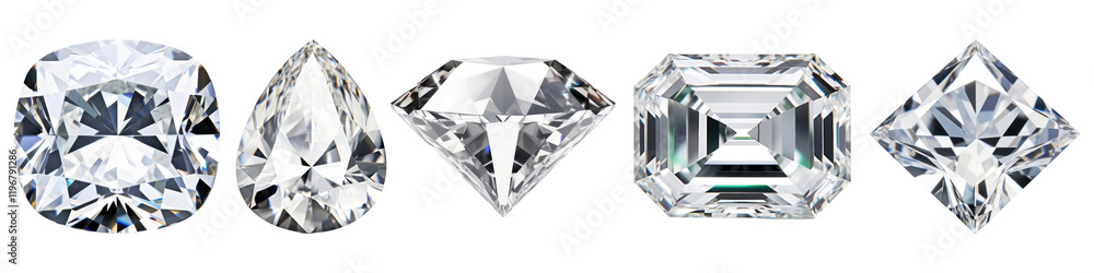 diamond png cut out element set, transparent background Stock Photo ...