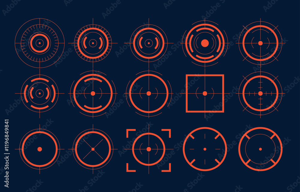 Crosshair, gun sight vector icons, aim symbol. Symbols of targeting ...