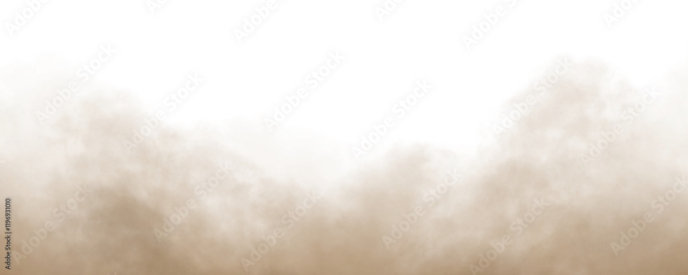 Dust sand soil smoke cloud particles isolated on transparent white ...