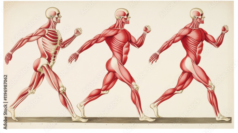 Detailed Illustration of Human Anatomy Showing Skeletal and Muscular ...