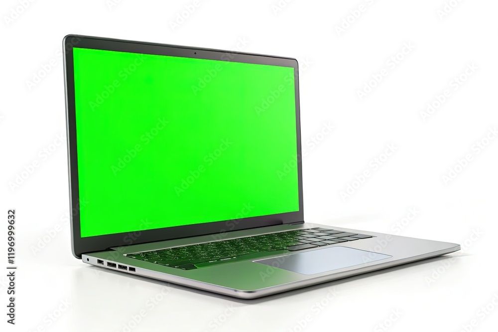 Animated Laptop Mockup: Green Screen, 4K Front View, Isolated White ...