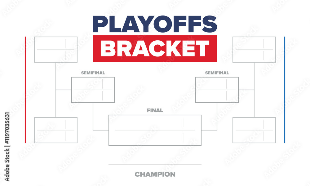 Playoffs bracket. Playoffs grid. Sport tournament bracket. Game and ...