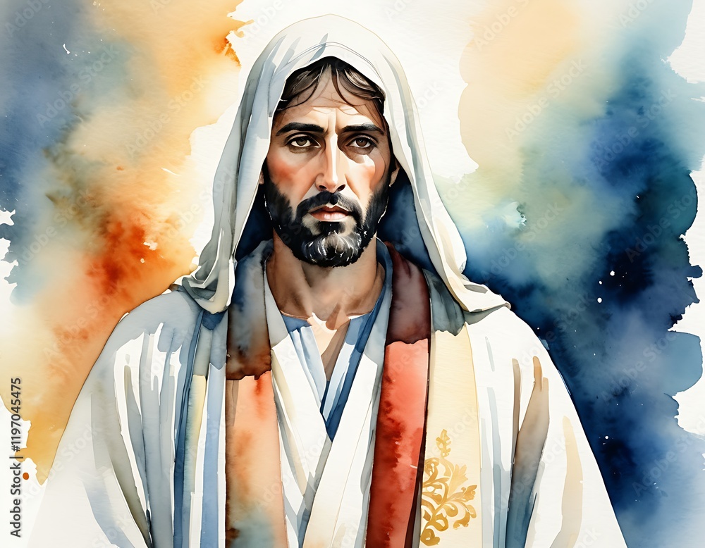 Watercolor Potrait Illustration of Judas Iscariot, one of the original ...