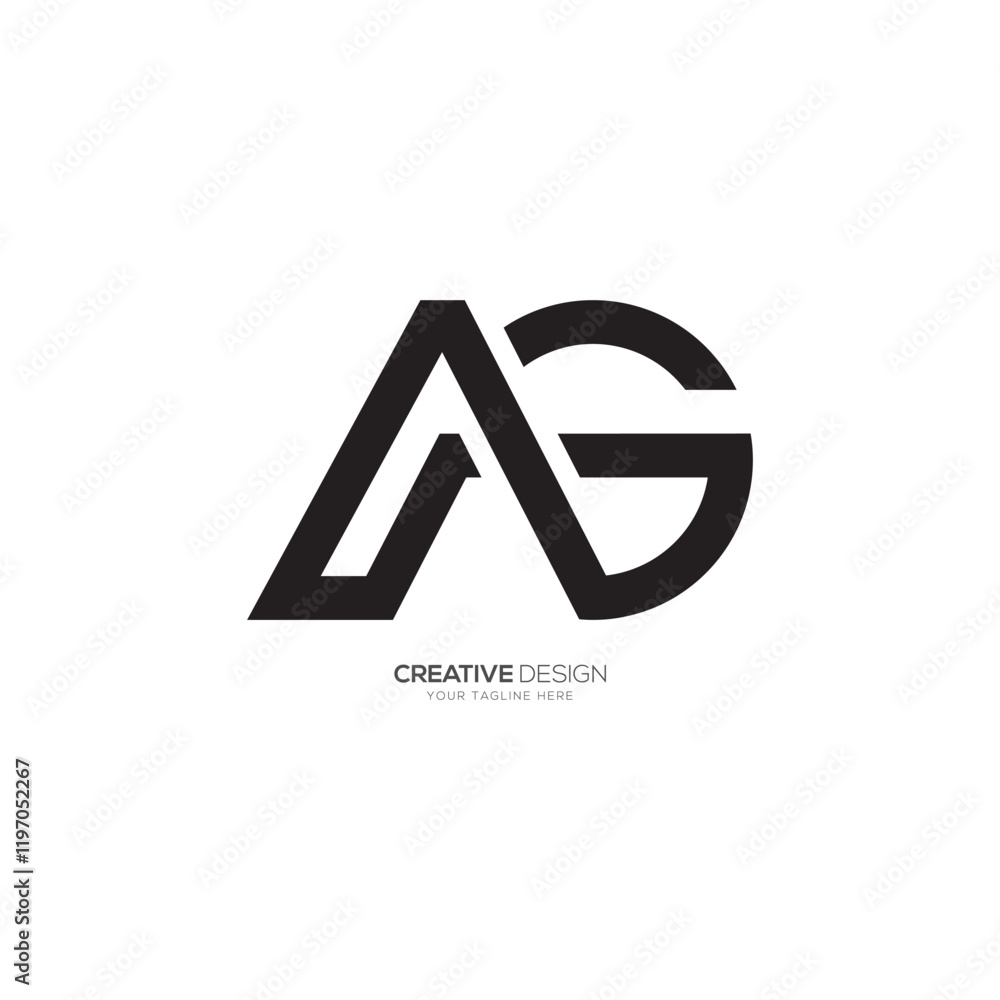 Letter A G unique line shape modern monogram logo Stock Vector | Adobe ...