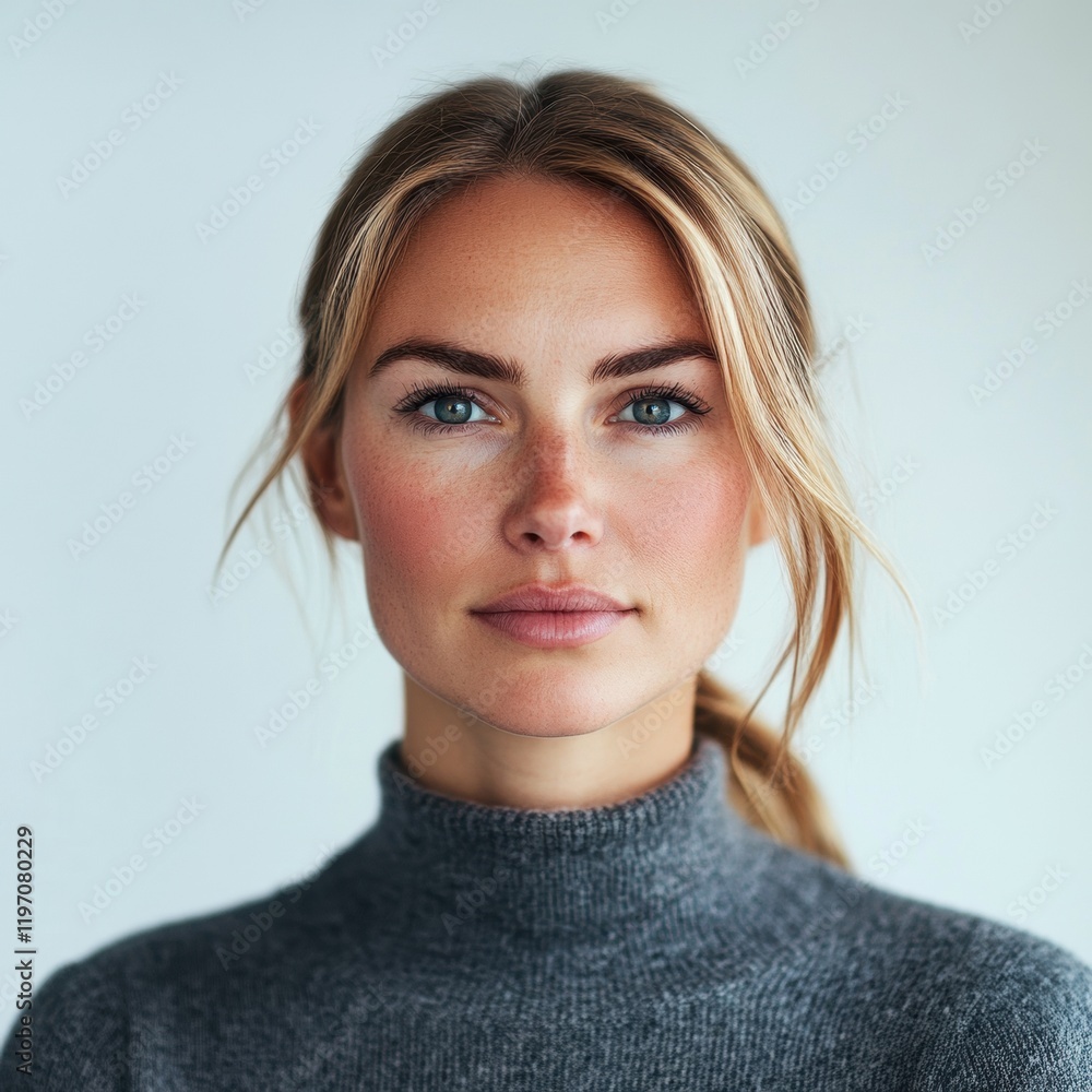 An ethic portrait photo, LinkedIn style, of a confident and assured 36 ...