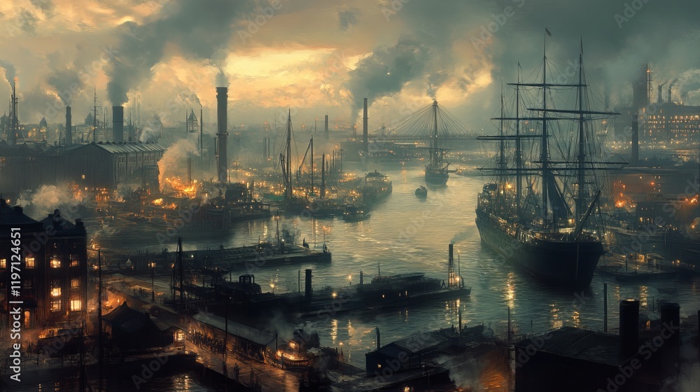 The Rise of the Industrial Revolution in the Victorian Era Stock ...