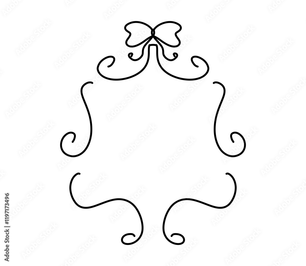Coquette frame with bow and place for your text. Vector illustration ...