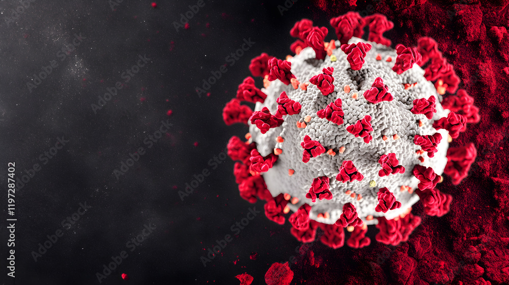 Human metapneumovirus disease close-up under microscope. hMPV ...