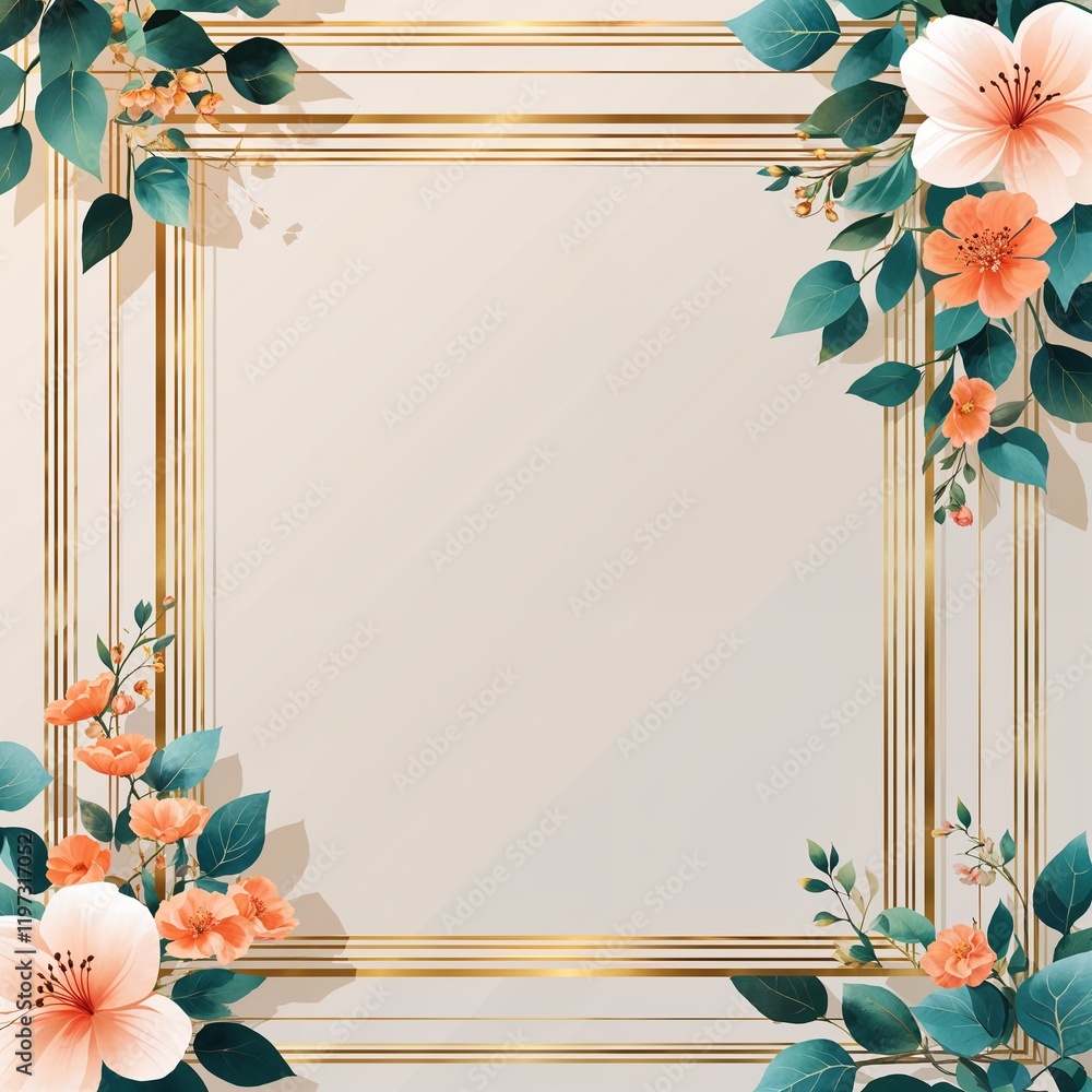 Subtle gold line frame in gold line border frame pattern background ...