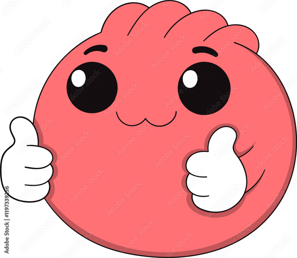 Cartoon Fried Siomay Character Giving Thumbs Up for Approval Stock ...
