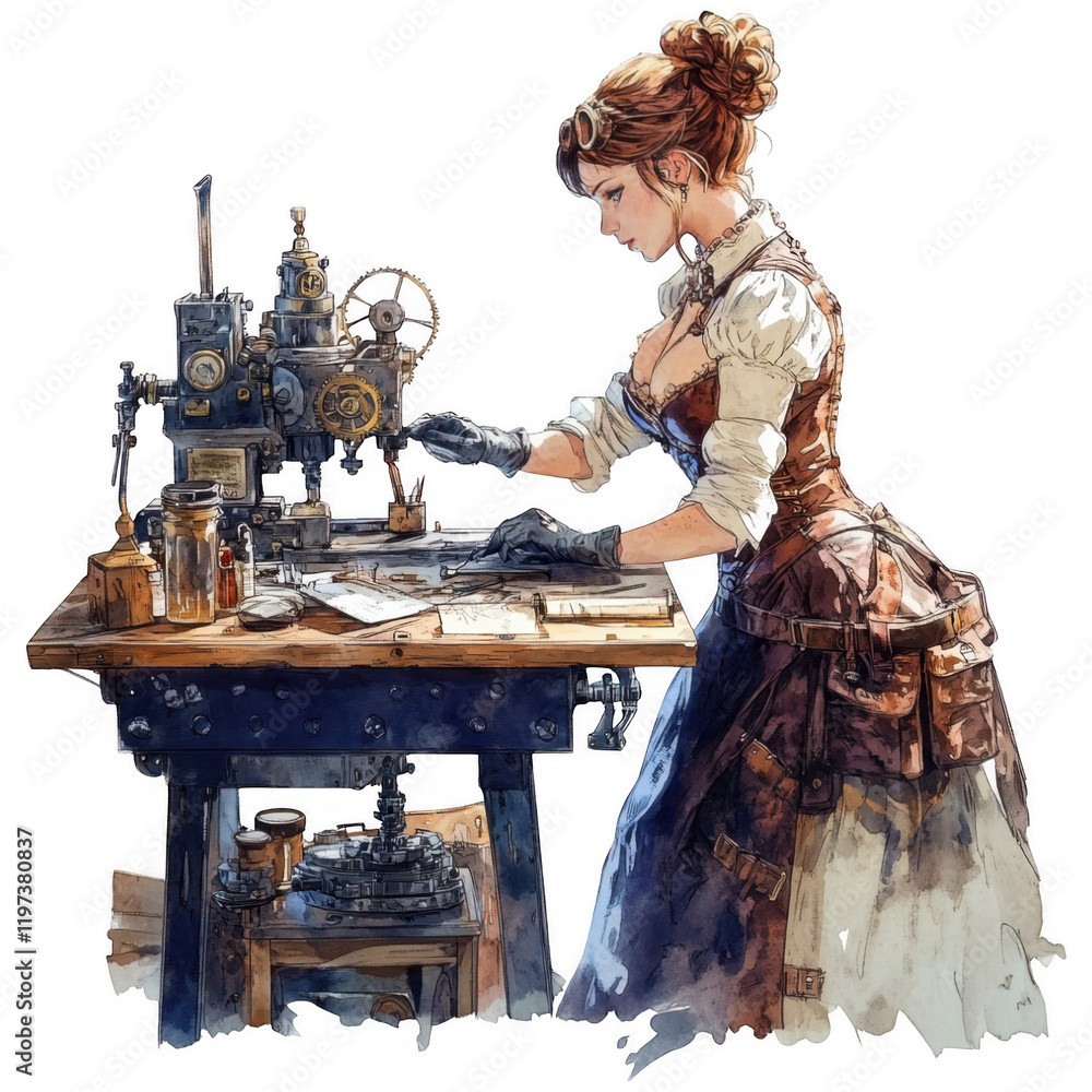 Steampunk Clipart Vector Illustration Stock Illustration | Adobe Stock