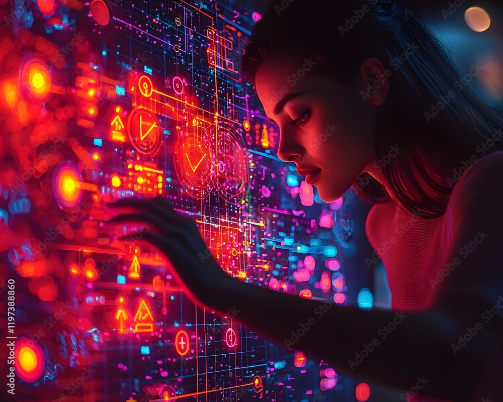 Glowing Educational Flowchart Inspiring Vision Action and Leadership ...