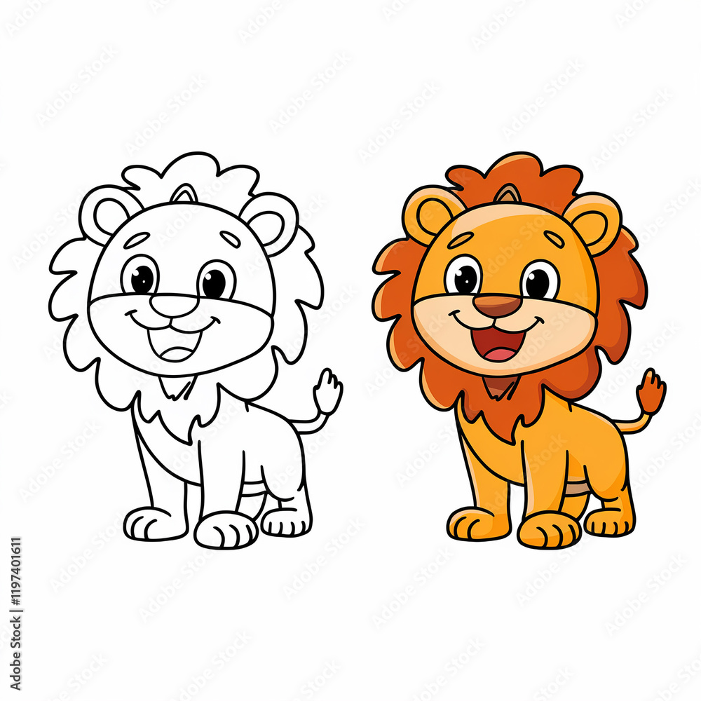Cute Coloring Pages for Kids - Printable Illustrations Stock ...