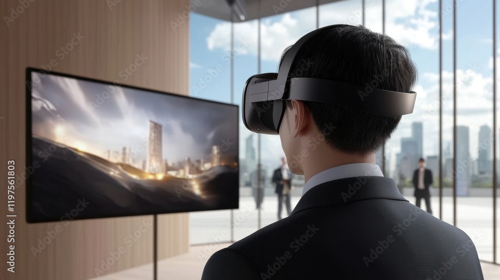 Virtual reality workspace where professionals collaborate through ...