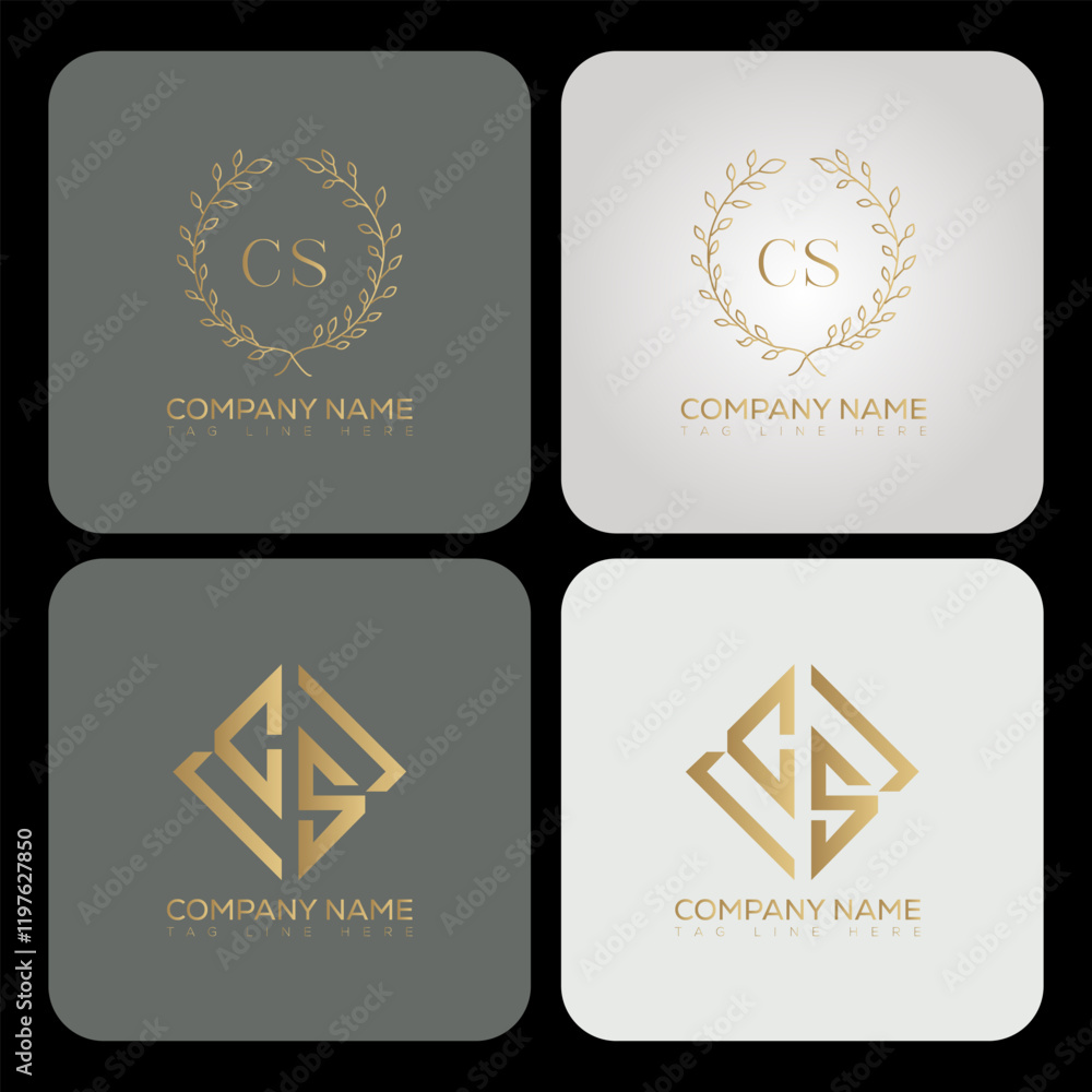 CS luxury typography letter logo. CS Creative style logo but still ...