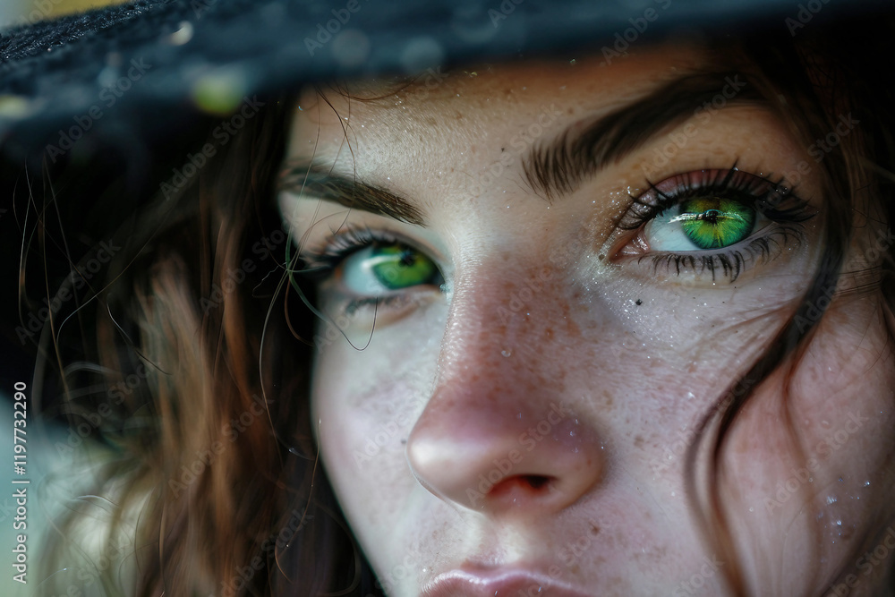 Generative AI portrait of mysterious Salem witch with captivating dark ...