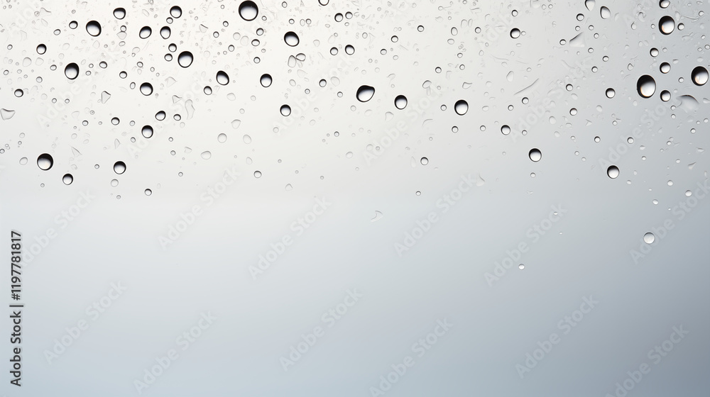 Rain transparent drops flow down the glass.Realistic wet condensation ...