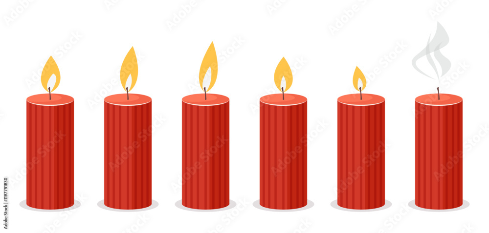 Candle flame for animation. Vector fire burning. Animated candlelight ...