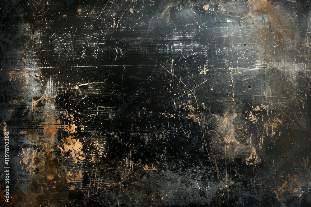 Image of Black scratched old metal or plaster surface. Texture for ...