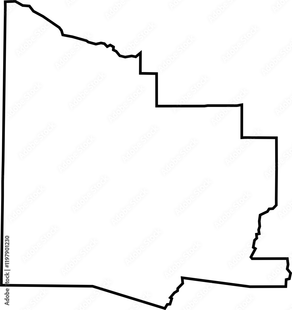 Vector de Stock Outline Contour Printable Map of the Yavapai County ...