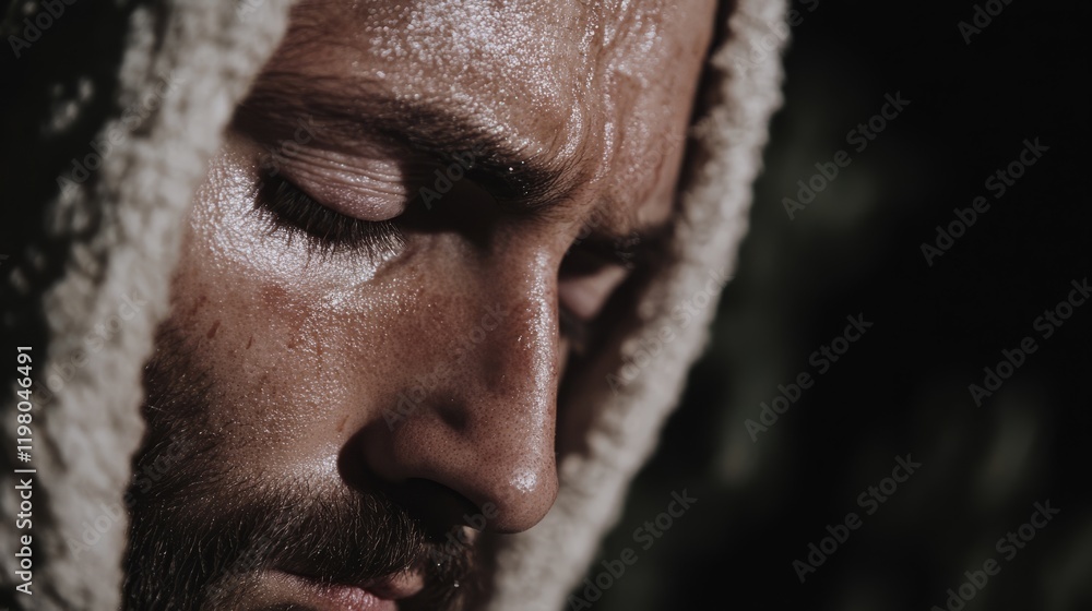 Photo Stock Jesus in the Garden of Gethsemane. The illustration depicts ...
