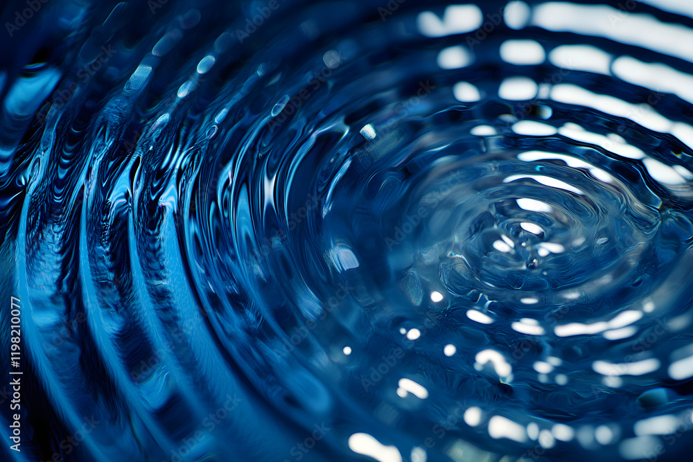 circles and waves on the water. top view. shadow on the surface of the ...