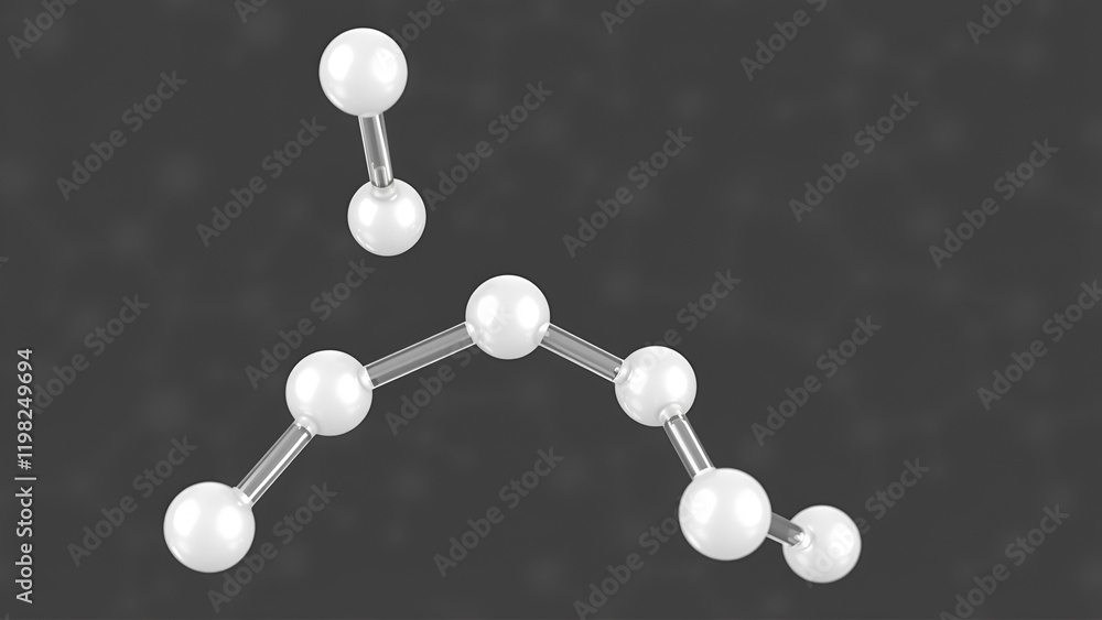 styrene molecular structure, 3d model molecule, precursor polystyrene ...