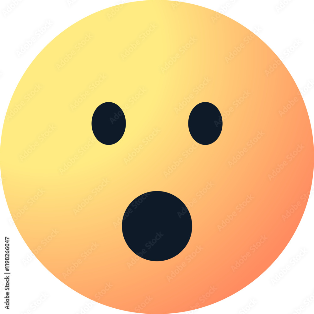 surprised emoji face. shocked wow emoticon with open mouth , cute ...