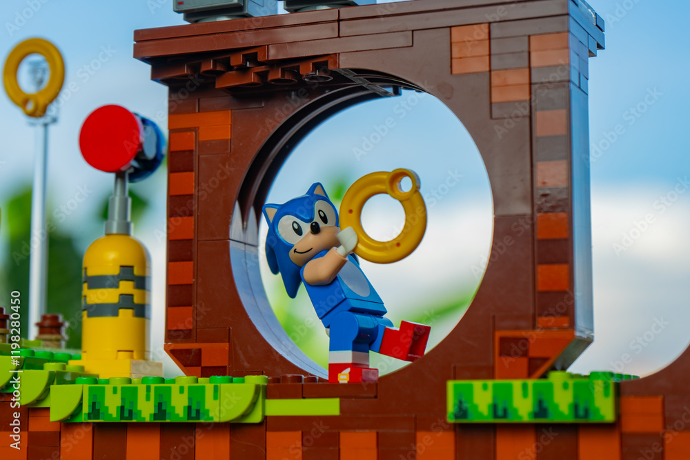 Depok, Indonesia - January 12, 2025: Lego toys photography, lego sonic ...