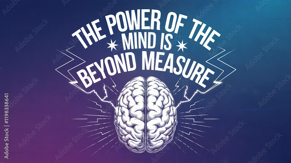 Inspirational quote about the mind with brain illustration ...