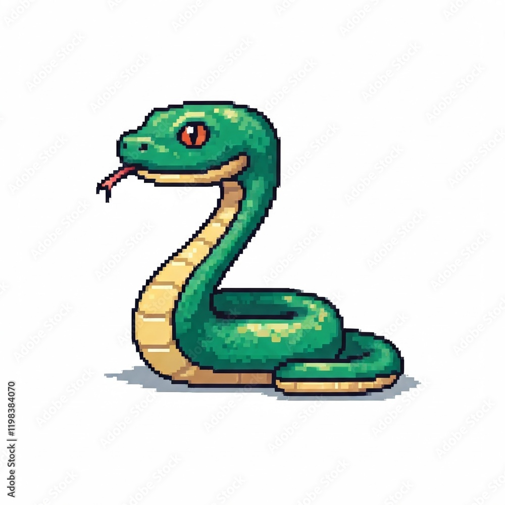 A snake in side view, pixel art. Stock Illustration | Adobe Stock