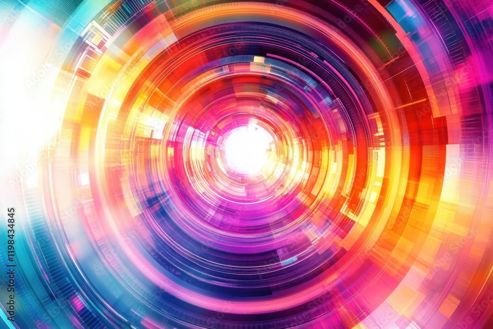 colorful circle line abstract background showcases a fusion of vibrant ...