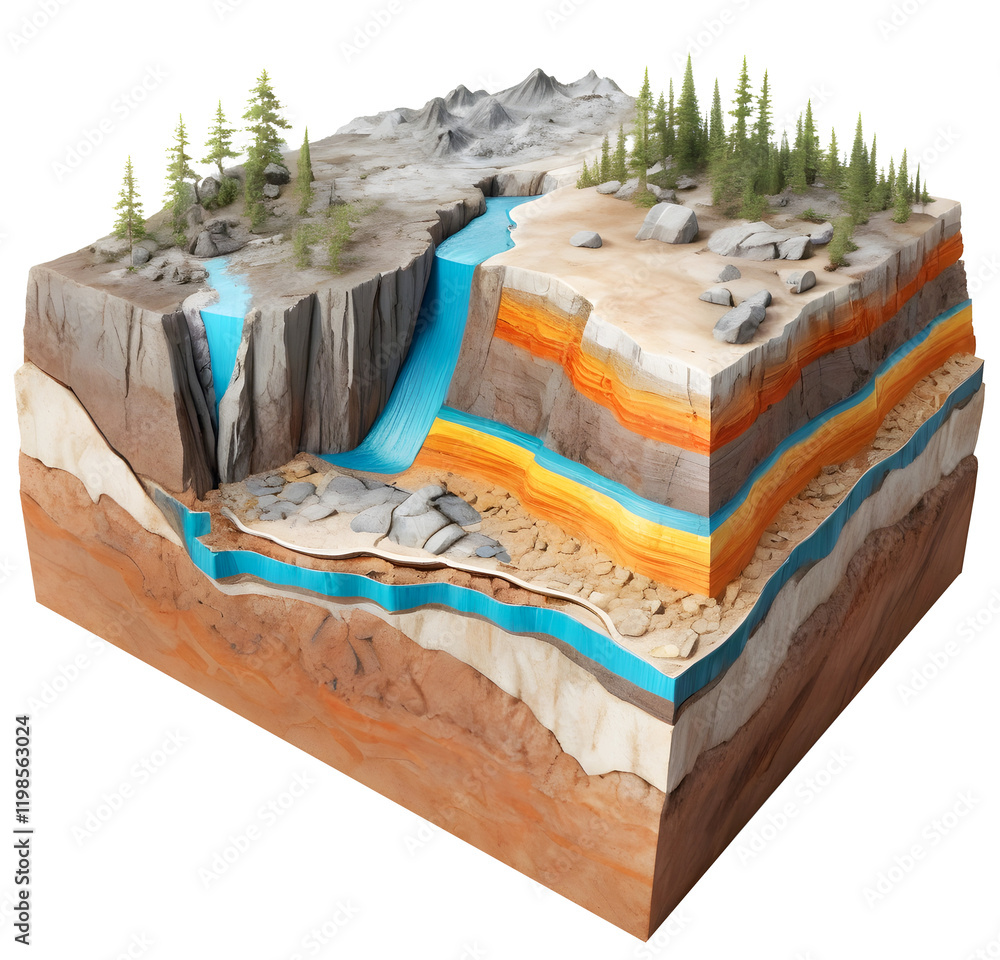 3D model of the earth's layers Stock Photo | Adobe Stock