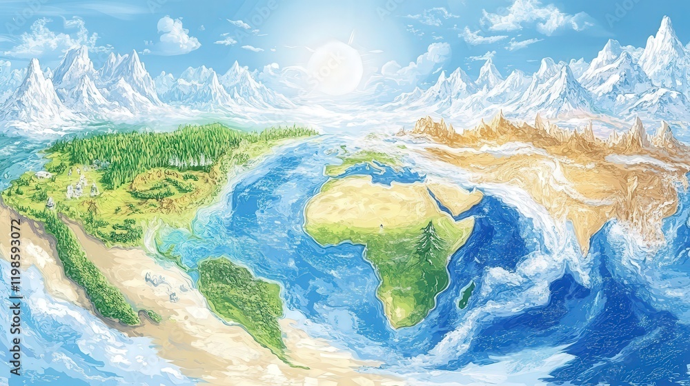 global climate zones, including polar, temperate, and tropical regions ...