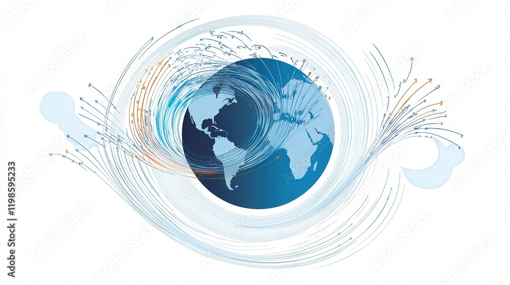 diagram explaining the Coriolis effect, showing how Earth's rotation ...