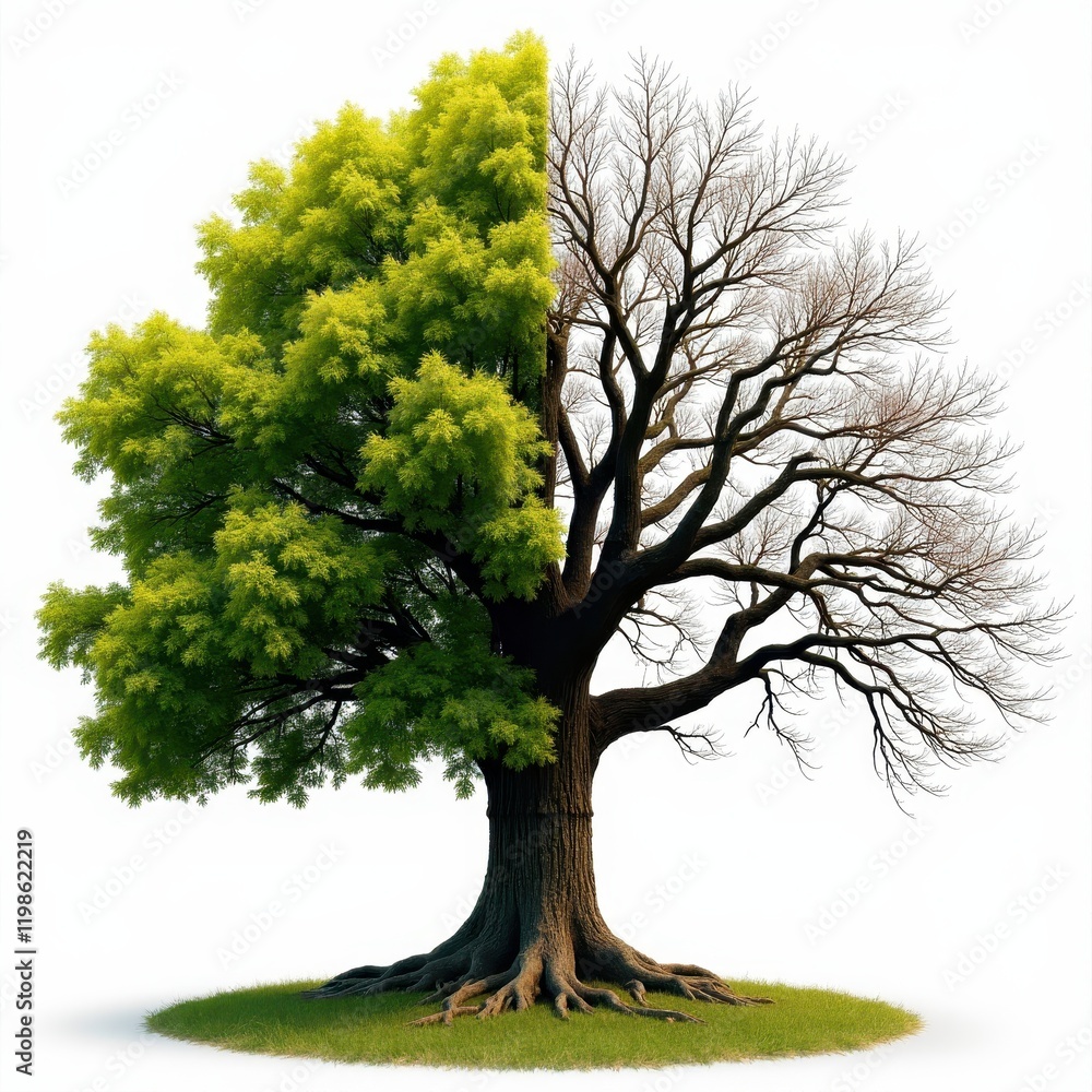 Half Dead Half Alive Tree Nature Life Death Change Spring Autumn ...