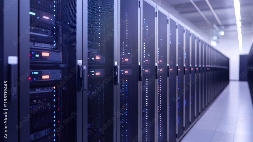 Sleek View of Fully Operational Server Racks in Modern Data Center ...