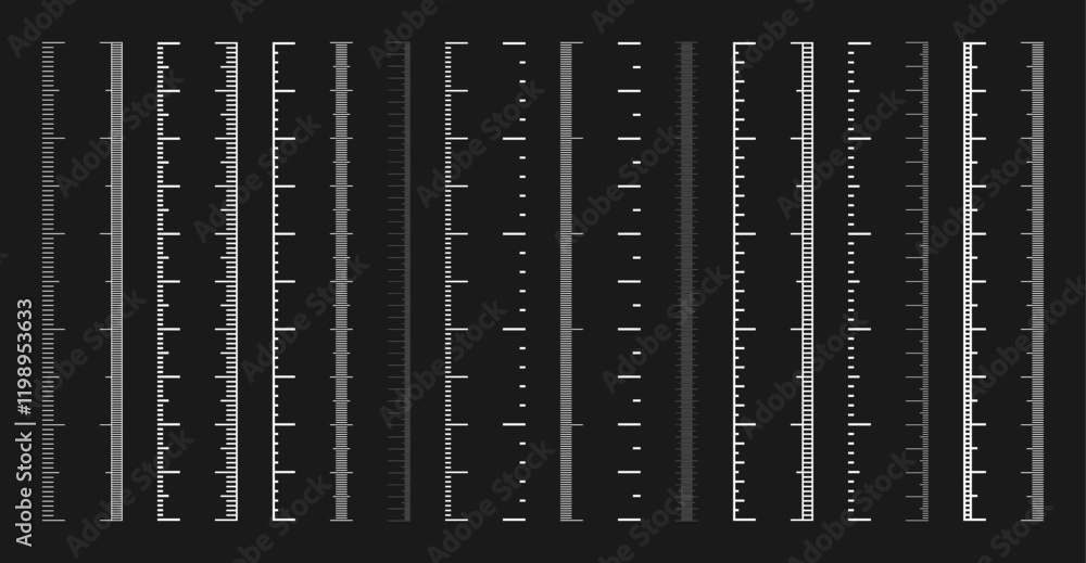 Vertical measurement scales with divisions. Realistic scale for ...
