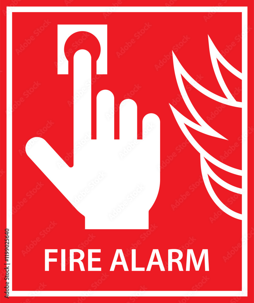 Fire alarm, Hand activate emergency Fire alarm, Push button fire alarm ...