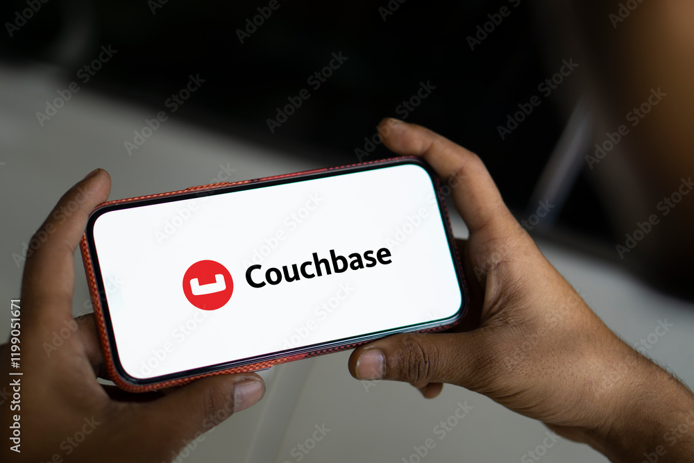 Dhaka, Bangladesh- 16 jan 2025: Couchbase Server logo is displayed on ...