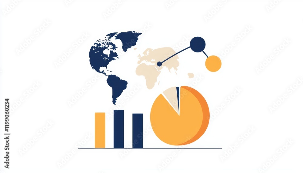 Global GDP analysis depicted through interactive data visuals, with pie ...