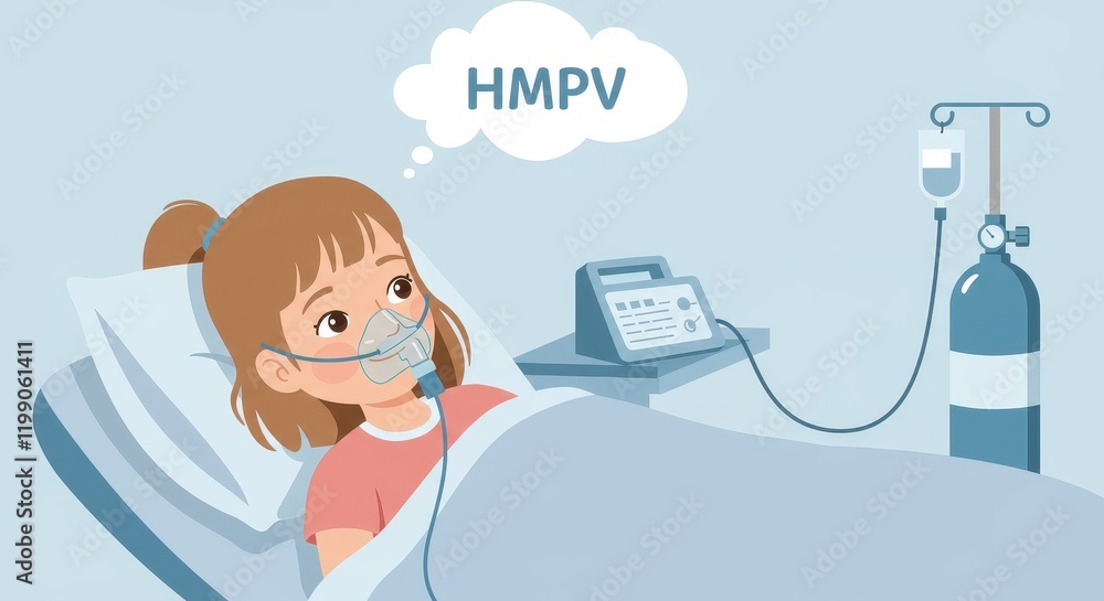 Child patient with hmpv receiving oxygen therapy in hospital setting ...