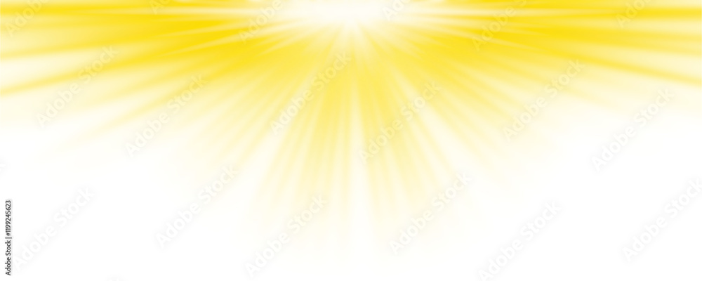Yellow sparkle sun light effect isolated on transparent background ...