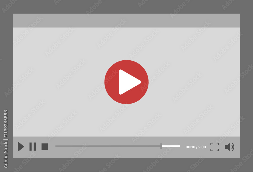 Social media video player screen template, mobile video player. Video ...